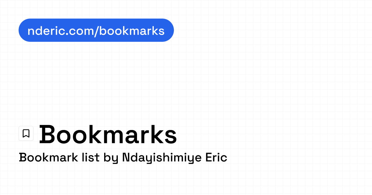 Bookmarks — Ndayishimiye Eric